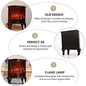 Fireplace Charcoal Lantern Electric Fireplace Simulated Flame Stove Heater LED Insert Electric Fireplace USB or Battery Powered Simulation Fireplace Lantern Fireplace Lamp Led (Coffee), 24N38L149T