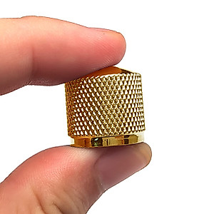 SAPHUE 4 Pcs Metal Volume Tone Dome Tone Guitar Speed Control Knobs with Allen Keys Screws Set for Fender Strat Telecaster Gibson Les Paul Electric Guitar or Bass（Gold）