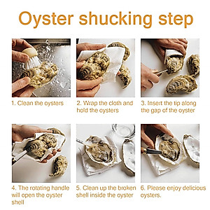 SPEENSUN Oyster Shucking Knife, Oyster Knife, Oyster Shucker Not Easy to Break and Bend, More Secure with Oyster Shucking Knife Glove (2 Knife and 1 Glove M), Best Oyster Shucking Kit