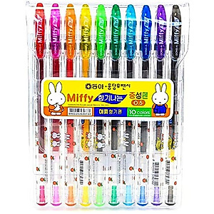 Dong-A Miffy Bunny Gel Ink Scented Rollerball Pens, 0.5mm, 10 Color Set