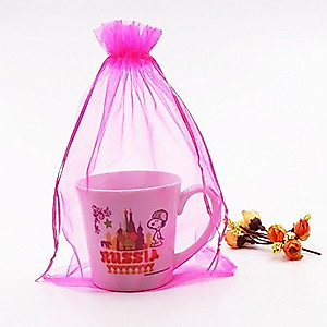 SumDirect Big Organza Gift Bags - 100Pcs 8x12 Inches Big Mesh Bags, Christmas Organza Gift Party Favor Bags with Drawstring