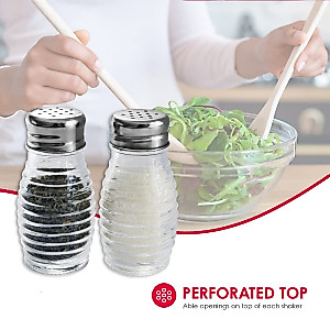 HOME BASICS Beehive-Style Glass Shakers Salt and Pepper Set, 2.5 oz, Clear