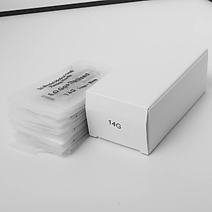 Gospire 30Pcs 14G Piercing Needles for Nose Ear Stainless Steel Needles Tattoo Supplies Disposable Body Piercing Needles Sterilized Surgical Steel (14G-30pcs)