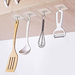 16 Pack Self Adhesive Wall Hooks Heavy Duty, Adhesive Wall Hooks for Hanging, Bathroom and Kitchen Wall Hooks Heavy Duty No Nails