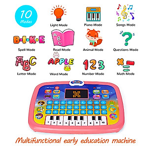 Gift for 2 3 4 Year Old Girl Toddler, Kids Educational Tablet Toys for Girls Age 1 2 3 Kid Birthday Gift for 12 24 36 Months Baby Preschool Learning Computer Toy for 2-5 Year Old Boys Girls Kids