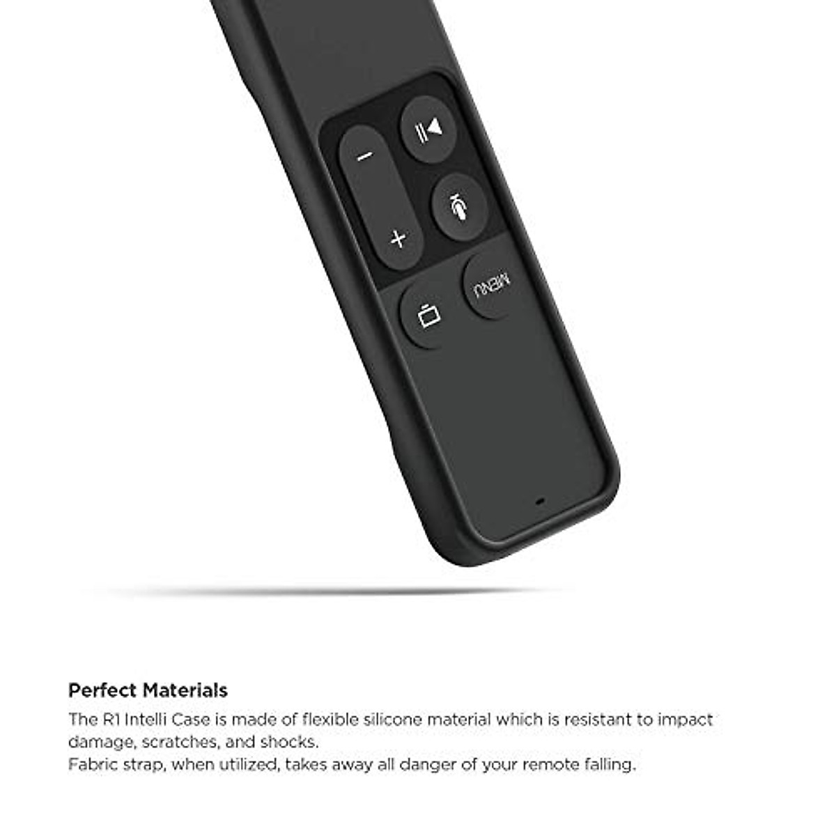 elago R1 Protective Silicone Case Cover Compatible with Apple TV 4K Siri 4th and 5th Generation Siri Remote Control - [Magnet Technology] [Lanyard Included] [Shock Absorption] - Black