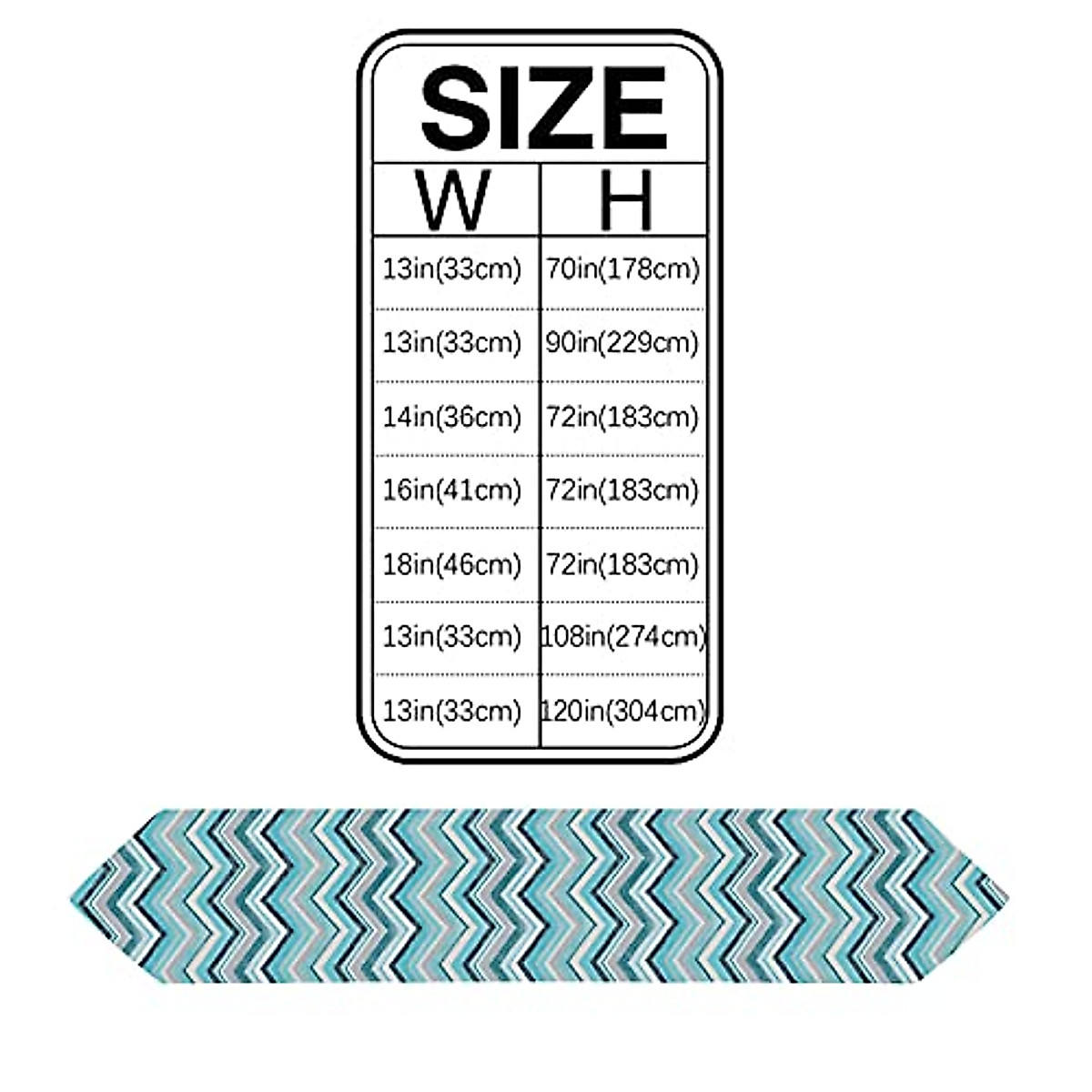 Big buy store Table Runner Zig Zag Chevron Wave Stripe Cotton Line Table Covers for Dinner Kitchen Wedding Indoor and Outdoor Parties Turquoise Nordic Style Table Setting Decor -13 x 72 inch