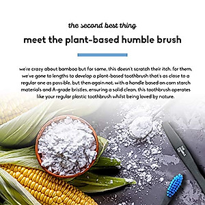 The Humble Co. Natural Toothbrush (5pk) - Sustainable, Vegan Eco Friendly Toothbrushes with BPA Free Bristles, Plant Based Black Toothbrush for Superior Oral Care (Soft Bristles)