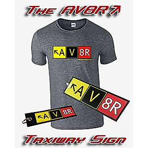 Pilot Expressions Men's AV8R Taxiway Sign T-Shirt (X-Large) Dark Heather Grey