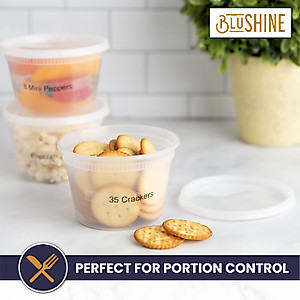 [36 Sets] 16 oz. Plastic Deli Food Storage Containers with Airtight Leak Proof Lids - Reusable -Microwave, Fridge, and Freezer Safe