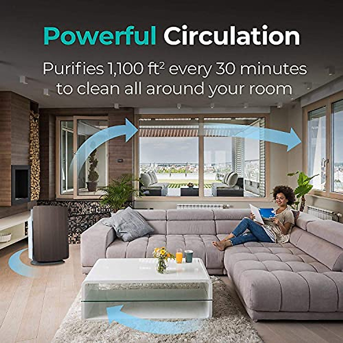 Alen BreatheSmart Classic H13 HEPA Air Purifier, Air Purifiers For Home Large Room w/ 1100 SqFt Coverage, Medical-Grade Air Cleaner for Allergens & Dust, up to 12 Mos. Filter Life, Espresso