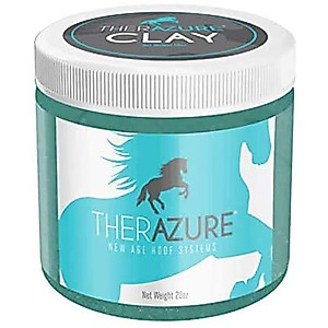Therazure Horse Hoof Thrush Treatment Clay and White Line Equine Care: Effective on Horses, Cows, Goats, Sheep, Pigs and All Hooved Animals- 20 oz Jar