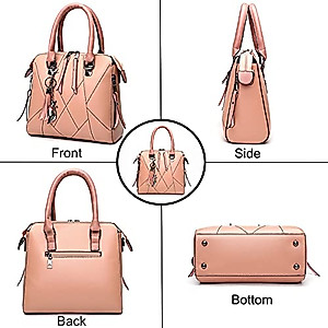 XingChen Handbags for Women Fashion Tote Work Bag Shoulder Bag Top Handle Satchel Purse Set 4pcs(Orange)