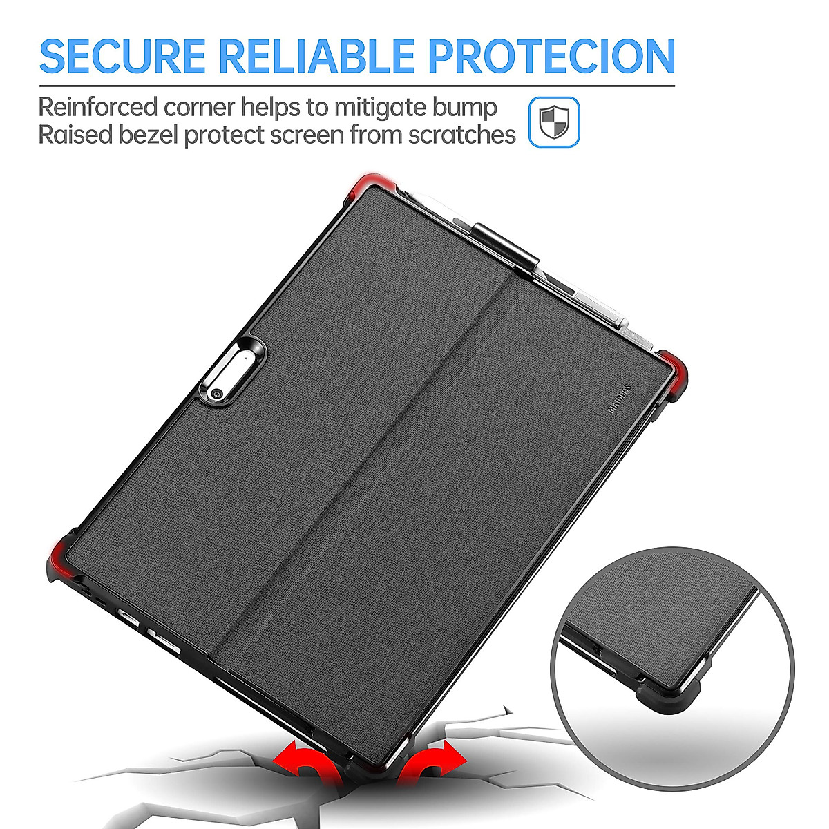 Surface pro 7 Case, Microsoft Surface Pro Cover, Shockproof Protective Skin Covers Sleeve for Surface Pro 7 Plus/Surface Pro 7 / Surface Pro 6 / Surface Pro 5 / Surface Pro 4 with Pencil Holder