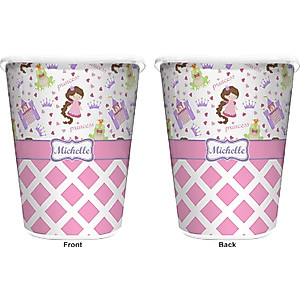 RNK Shops Personalized Princess & Diamond Print Waste Basket - Double Sided (White)