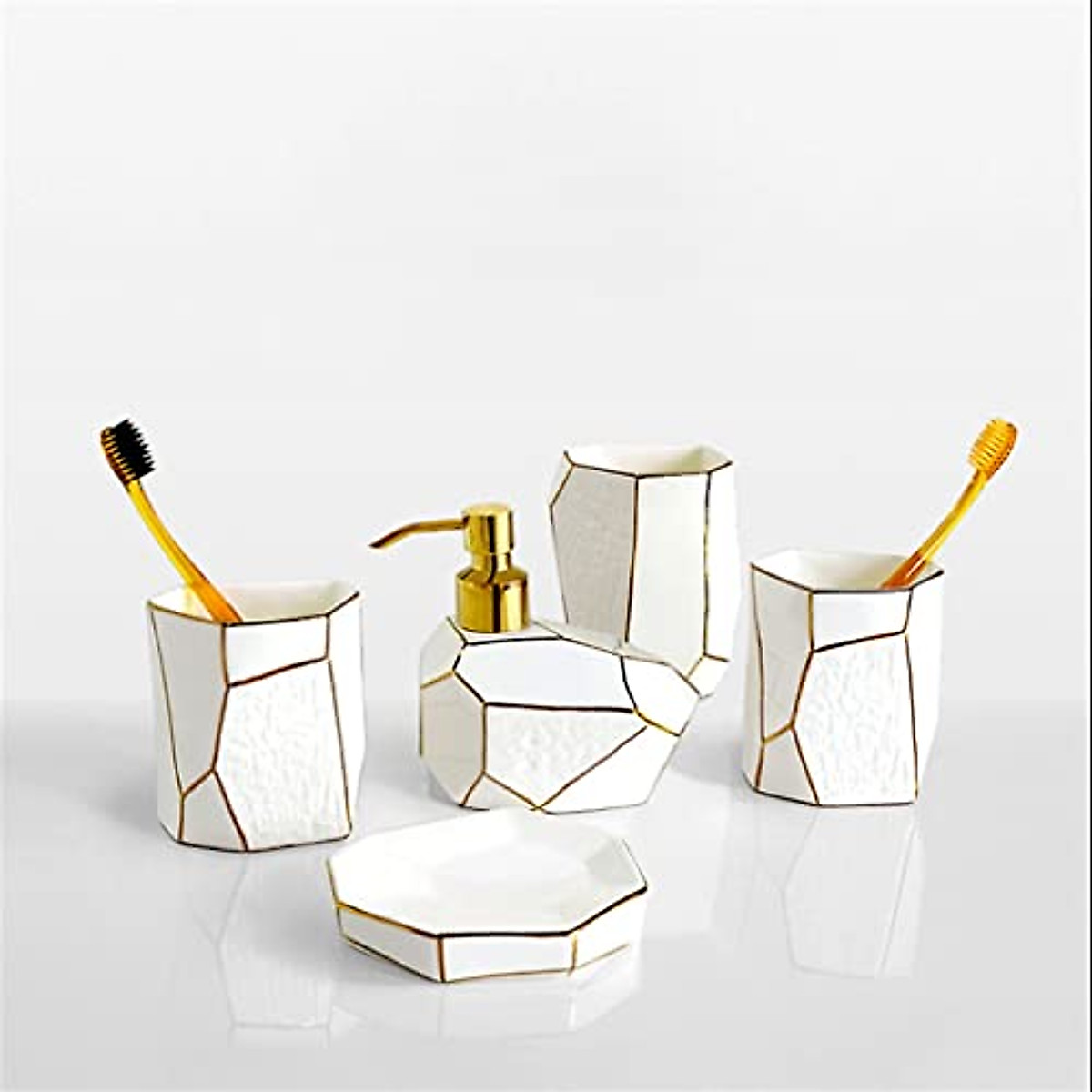 WYKDD Phnom Penh Ceramic Bathroom Five-Piece Set Nordic Bathroom Toilet Couple Wedding Wash Set