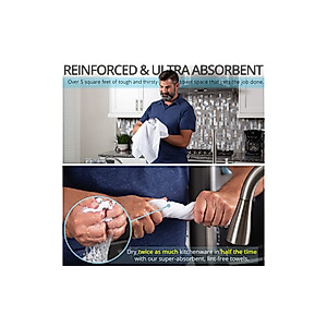 Aunti Em's Kitchen Flour Sack Dish Towels - Natural Cotton for Embroidery and Drying Glass, Hand, Dinnerware - Plain, Thick, Zero-Lint, Highly Absorbent - Set of 13, 27 x 27 Inch, Ivory