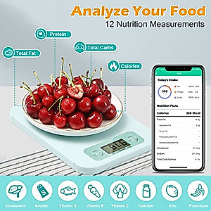 URAMAZ Smart Food Scales for Kitchen - Digital Food Scale Grams and Ounces with Nutritional Calculator Analysis App, Food Macro Scales for Weight Loss, Cooking, Calories Counting, Meal Prep