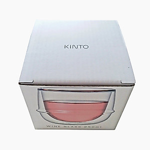 Double-Walled Kinto KRONOS Wine Glass - Maintains Temperature - Prevents Condensation - Set of 2-250 ml (8.45 fl. oz.) each