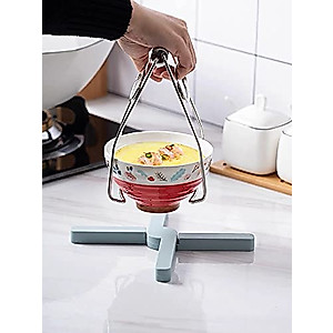 4 Pack Foldable Silicone Trivet Mats, Hot Pot Holder Hot Pads Drying Mat Heat Resistant for Table Kitchen (4 Pack Foldable X-Shaped)