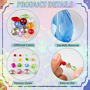 636pcs Glass Beads for Jewelry Making - Colorful Rainbow Craft Crystal Beads with Loose Beads Sparkly Beads Hole Drilled DIY for Bracelets Craft Earrings Marking