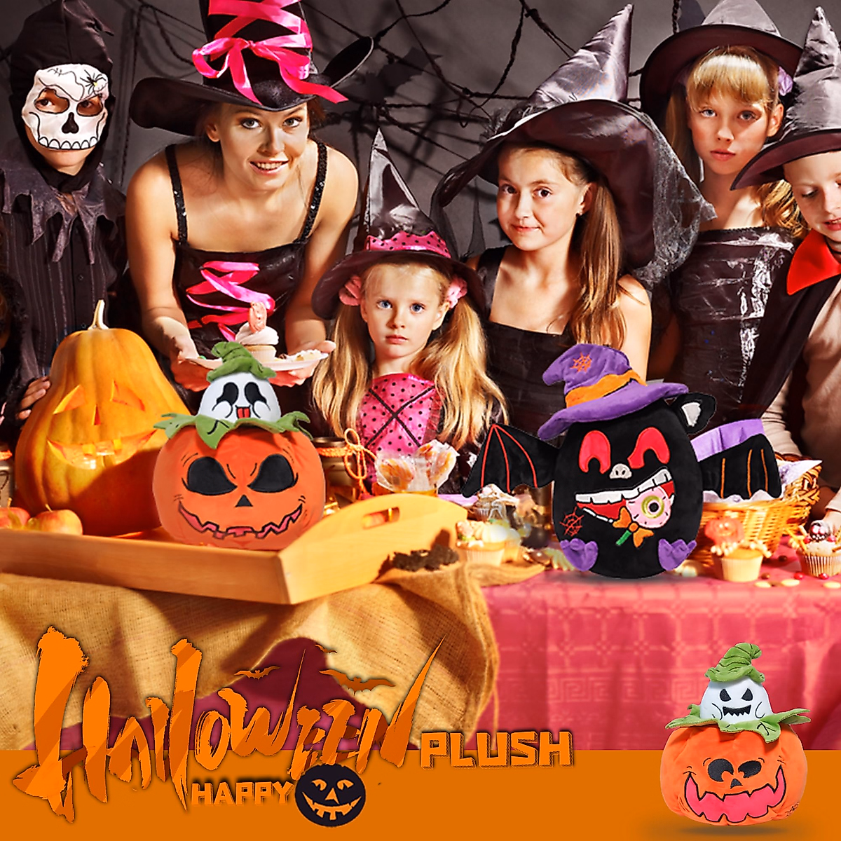 Christmas Ghost Pumpkin Plush,Pumpkin Plush Combined With Ghost Plush Toy,Soft Ghost Pillow With Pumpkin for Kids - Two-sided Plush - Halloween Decor Hugging Stuffed Ghost toys Gifts for Girls Boys