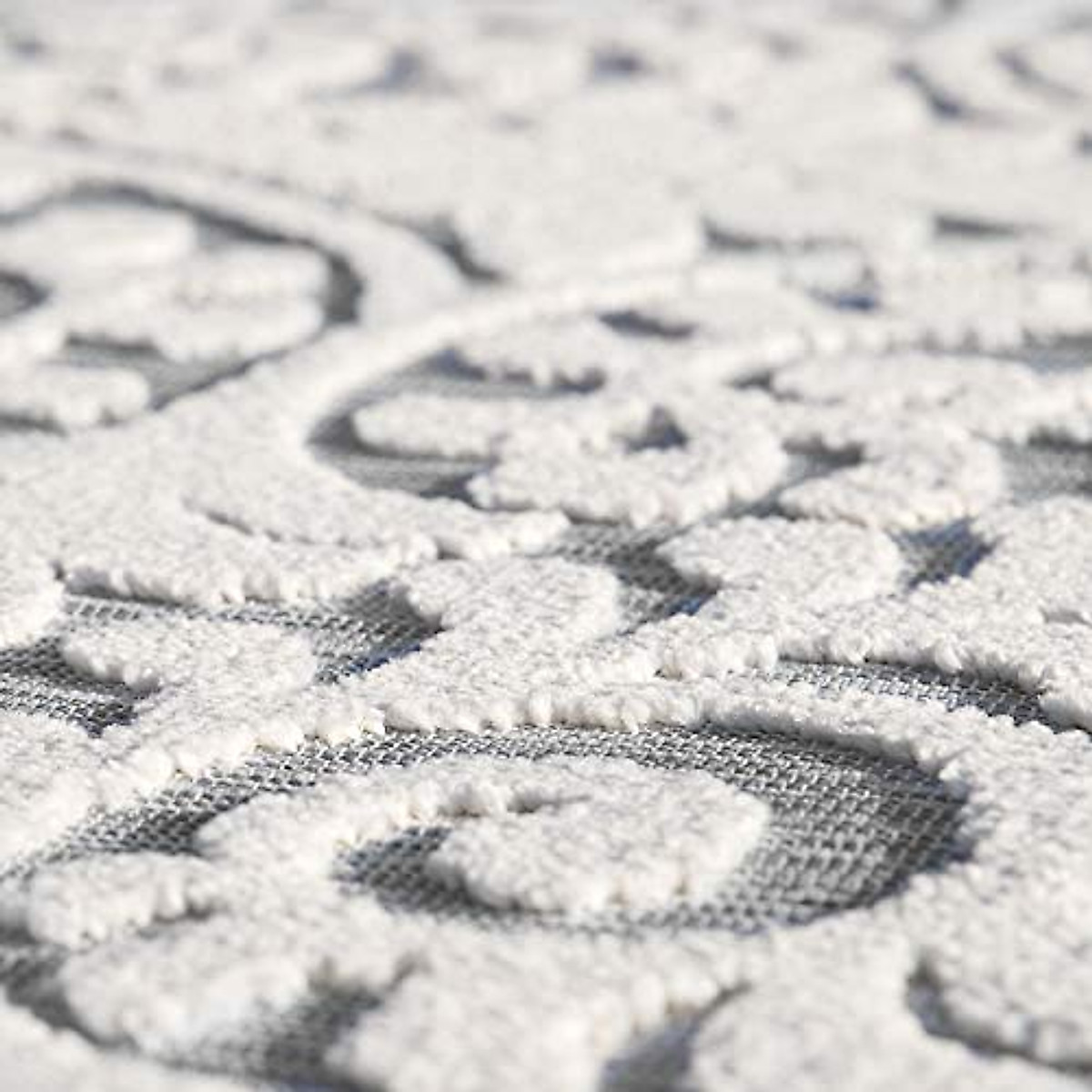 My Texas House by Orian Bluebonnets Area Rug, 5'2" x 7'6", Natural/Gray