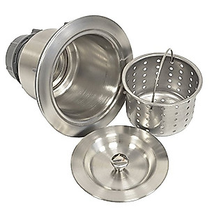 Coflex Extra Deep Cup Sink Basket Strainer with Sealing Lid, 304 Stainless Steel, Brushed Nickel Finish