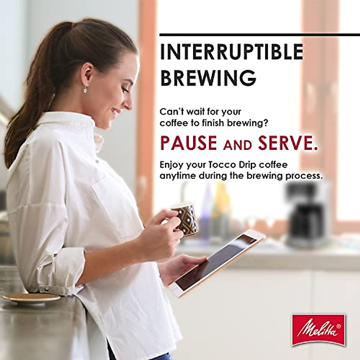 Melitta Aroma Tocco Glass Drip Coffee Maker | Programmable Coffee Machine | Glass Carafe Coffee Pot | 10 Cup Coffee Maker | Glass Touch Control Panel | Stainless Steel accented Coffee Maker