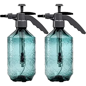 Cedilis 2 Pack 0.5 Gallon Hand Held Garden Sprayer, Manual Pump Pressure Water Sprayers with Adjustable Nozzle, Plastic Watering Can, Hand Sprayer for Watering Misting Plants, Lawn, Garden(2L Green)