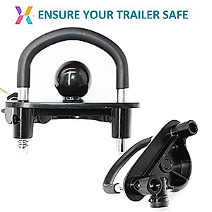 X-Haibei Trailer Coupler Lock fits 1 7/8, 2 and 2 5/16 inch Couplers, Universal Trailer Ball Hitch Locks, Heavy Duty Aluminum Body, Copper Lock Cylinder, Rustproof, Dust-Proof (Black)