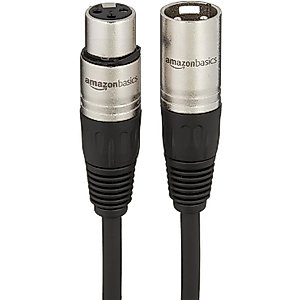 Powerwerks PA System (PW50) & Amazon Basics XLR Male to Female Microphone Cable - 10 Feet, Black