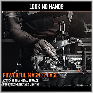 HORUSDY 3PCS Telescoping Magnetic Pickup Tool with LED Lights, 16lb Pick Up Rod, 360 Swivel Adjustable Inspection Mirror, Gadget Tool for Men