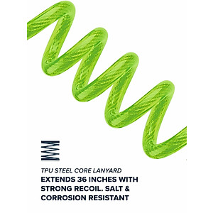 Rogue Endeavor Large, Heavy Duty Stainless Steel Game Clip Fish Stringer System + Stainless Core Coiled Lanyard. Designed for Kayak Fishing & Spearfishing. All Fish Species (Heavy Duty - Yellow)