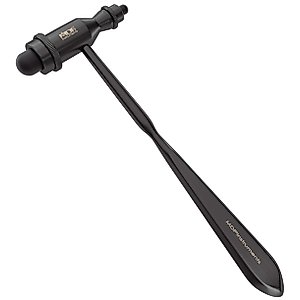 MDF Instruments, Tromner Neurological Reflex Hammer with Pointed Tip Handle for Cutaneous and Superficial Responses - Free-Parts-for-Life (MDF555) (All Black (Blackout))