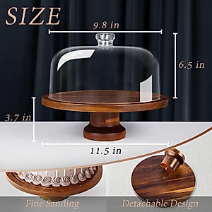 Jkwokback Cake Stand with Dome and Acrylic Lid, Cake Plate and Plastic Cake Cover with Detachable Base，Cake Display Server Tray for Birthday Kitchen Party Baking Gifts