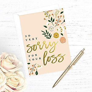Canopy Street Modern Floral Sympathy Cards / 25 Sympathy Cards / 5 Floral Thinking Of You Greeting Card Designs / 4 5/8" x 6 1/4" Condolences Note Cards