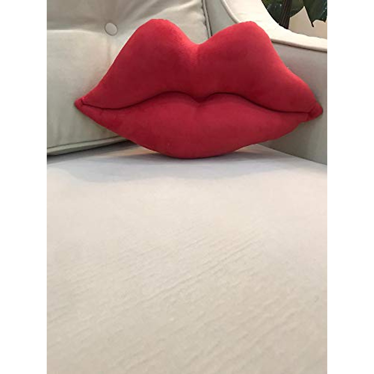 Red Lip Shape Pillow Red Lip Shaped Pillow Soft Plush Smooch Lips Decorative Pillow.