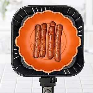 Hemoton Air Fryer Pad Home Supplies Household Items Air Fryer Liner Reusable Air Fryer Mat Microwave Steamer Round Baking Pan Microwave Liner Silicone Trivet Rack Lifter Air Fryer Supply