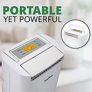 Ivation 19 Pint Small-Area Desiccant Dehumidifier Compact and Quiet - with Continuous Drain Hose for Smaller Spaces, Bathroom, Attic, Crawlspace and Closets - for Spaces Up to 410 Sq Ft