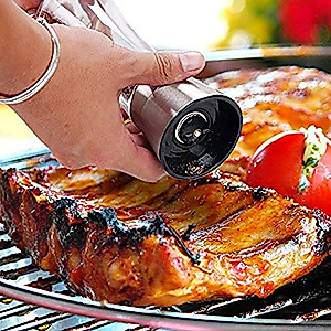 Ebaco Original Stainless Steel Salt or Pepper Grinder - Top Spice Mill with Ceramic Blades , Brushed Stainless Steel and Adjustable Coarseness By Pepper Grinder （Single Package）