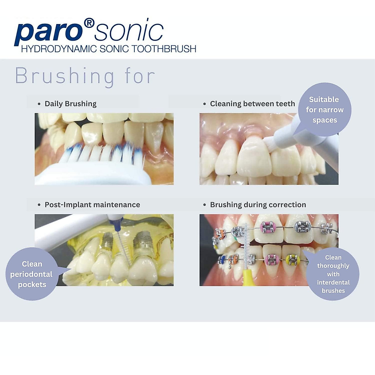 Paro Sonic Electric Toothbrush Hydro Dynamic Effect. Sensitive hydrodynamic Electric Toothbrush Help Cleaning Efficiency. up to 80,000 MOV/Min Comes with Travel Bag and interdental Brushes