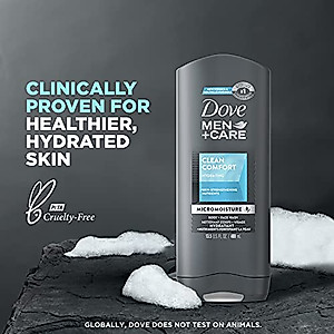DOVE MEN + CARE Hair + Skin Care Regimen Personal Care for Men Clean Comfort + Fresh & Clean Body Wash, 2-in-1 Shampoo and Conditioner, and Antiperspirant Clinical Deodorant