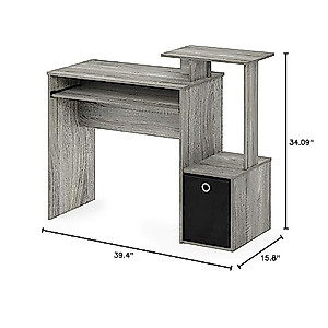 Furinno Econ Multipurpose Home Office Computer Writing Desk, French Oak Grey