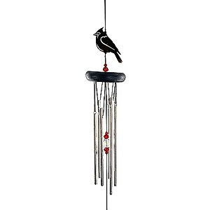 Cardinal Memorial Gift for Loss of Mother Personalized Wind Chimes Red and Diamond with Metal Through the Strongest of Storms Circle in Remembrance by Weathered Raindrop
