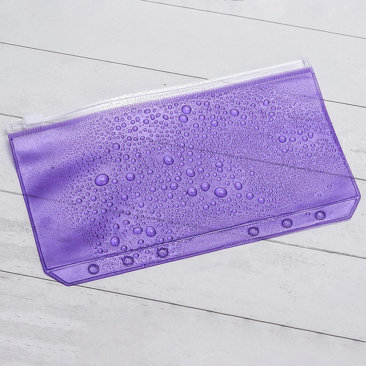 24Pcs A6 Binder Pockets 6 Holes Zipper Binder Pouch for Cash,ID Card,Credit Card, 8 Colors