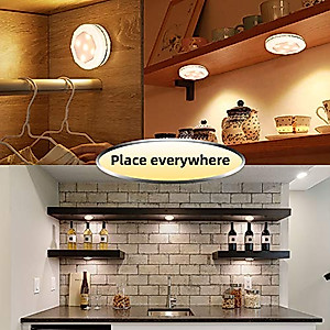 GANA Puck Lights with Remote Control, Under Cabinet Lighting LED Closet Lights - Battery Powered Operated Timer Function Wireless Color Changing Dimmable 16 Colors and 4 Modes Battery Lights (6 Pack)