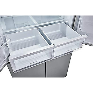 Frigidaire 17.4 Cu. Ft. 4 Door Refrigerator in Brushed Steel with Adjustable Freezer Storage