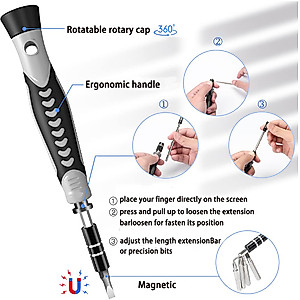 YAOASEN Precision Screwdriver Set, 132 in 1 Small Screwdriver Set with 120 Bits, Tri-Wing, Hex, Torx, for Electronics Item, Craftsman, MacBook, Phone, PS4, Game Console, Watch, Eyeglasses, Xbox, DIY