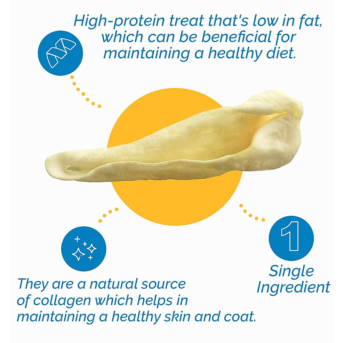 123 Treats - Lamb Ear Dog Chews (30 Count) - from All Natural Free Range Lambs - Quality Ears for Dogs